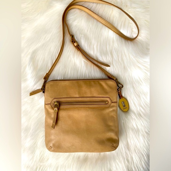 Fossil | Bags | Vtg Fossil Camel Genuine Leather Handbag Timeless ...